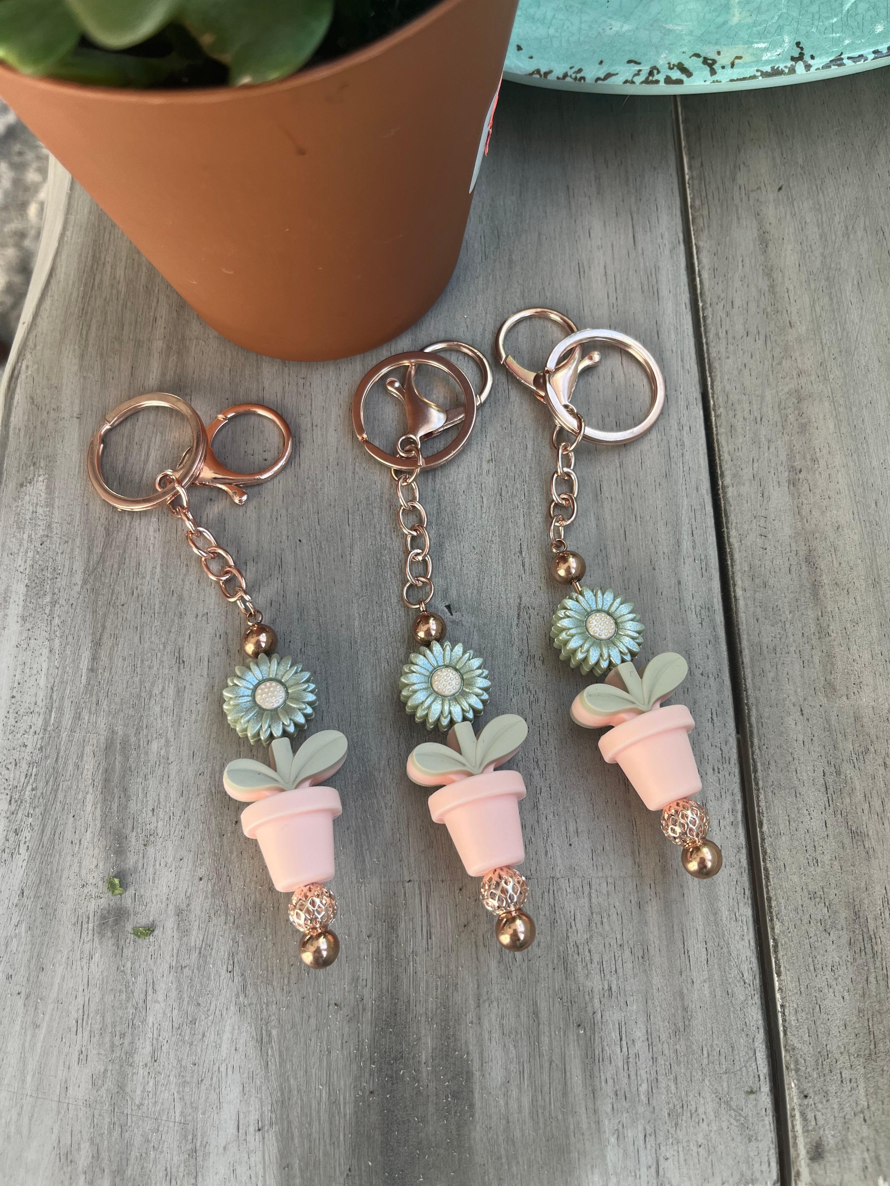 Flower pot Keychain Bundle – Plaid Bow Co