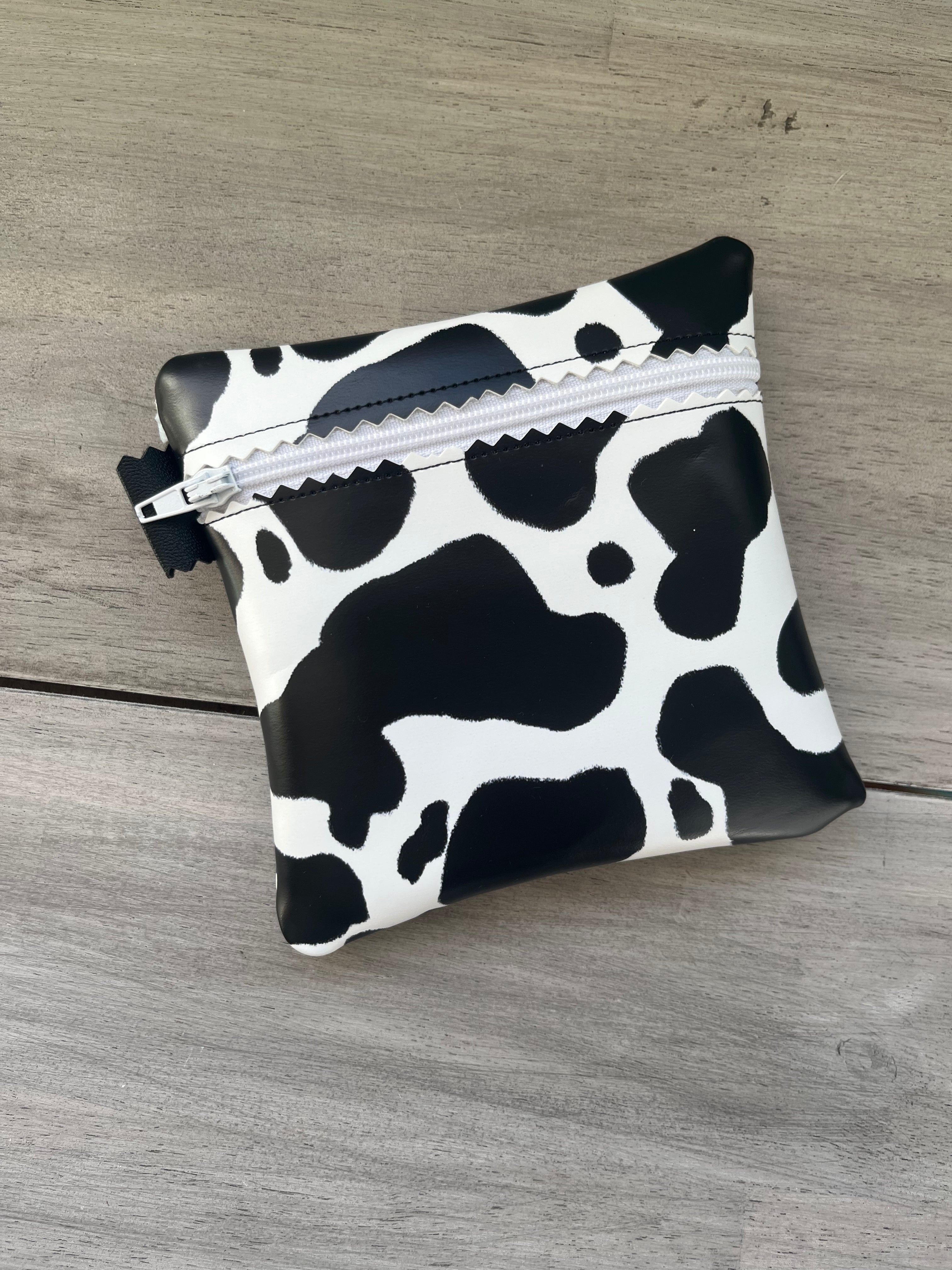 Cow print Square Pouch-faux leather (vinyl) – Plaid Bow Co